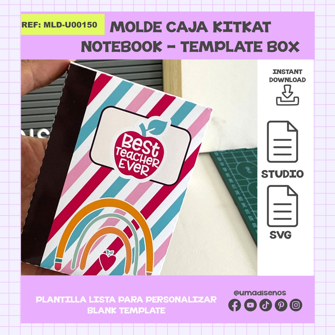 Template Kitkat Box Book - Kitkat Notebook Box - Kitkat Box Template ...