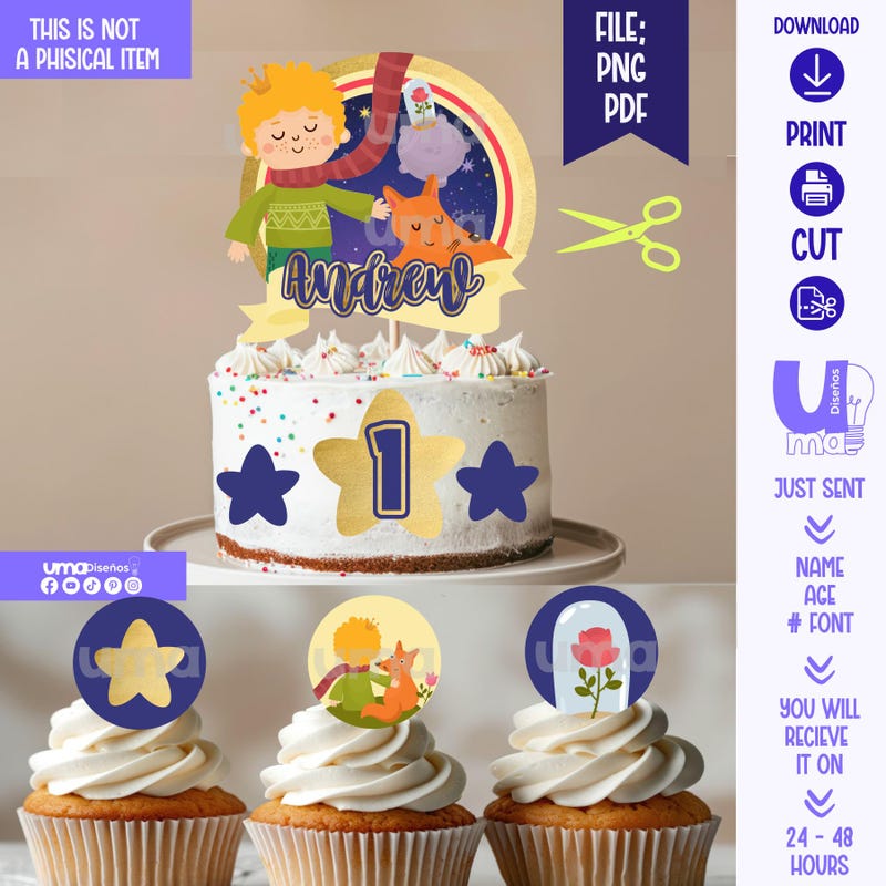 Prince Cupcake Toppers - Etsy