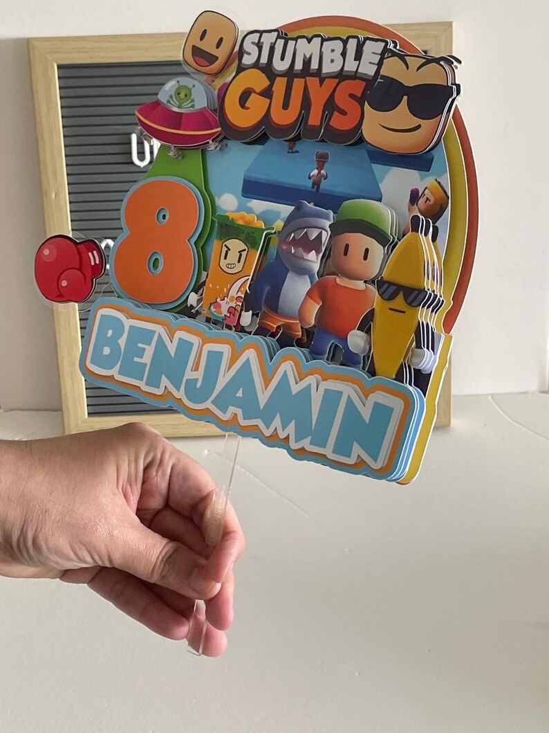Stumble Guys Cake Topper SVG Layer Template | Cake Topper Stumble Guys ...
