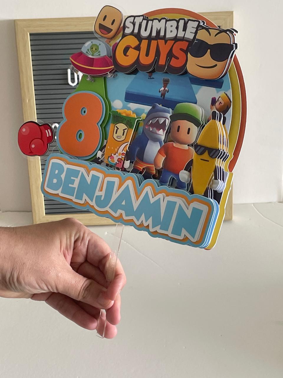 Stumble Guys Cake Topper SVG Layer Template | Cake Topper Stumble Guys ...