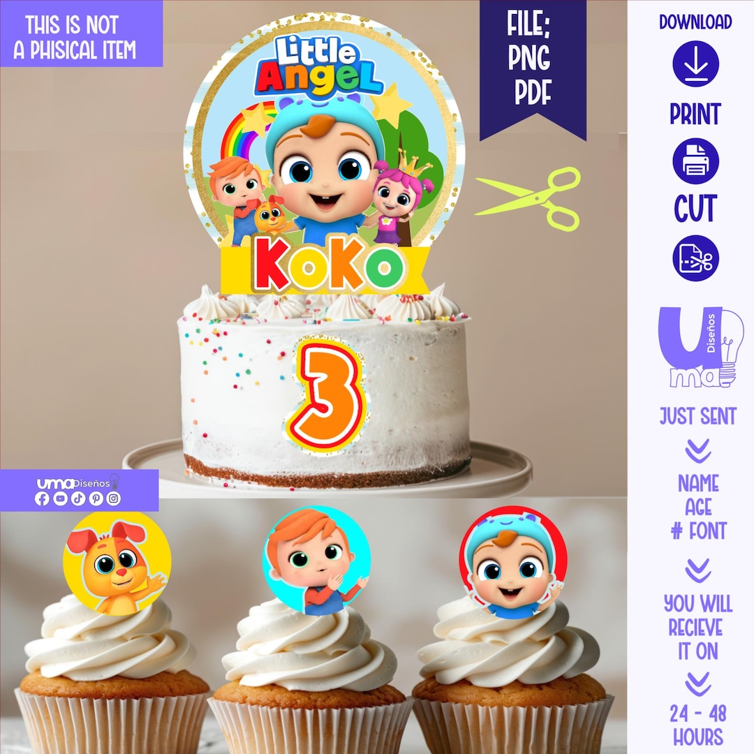 Printable Little Angel Cake Topper Perfect for Kids Parties Free ...