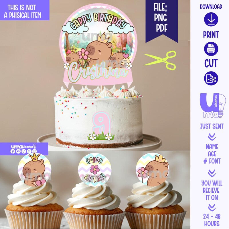 Capibara cake topper - Etsy España