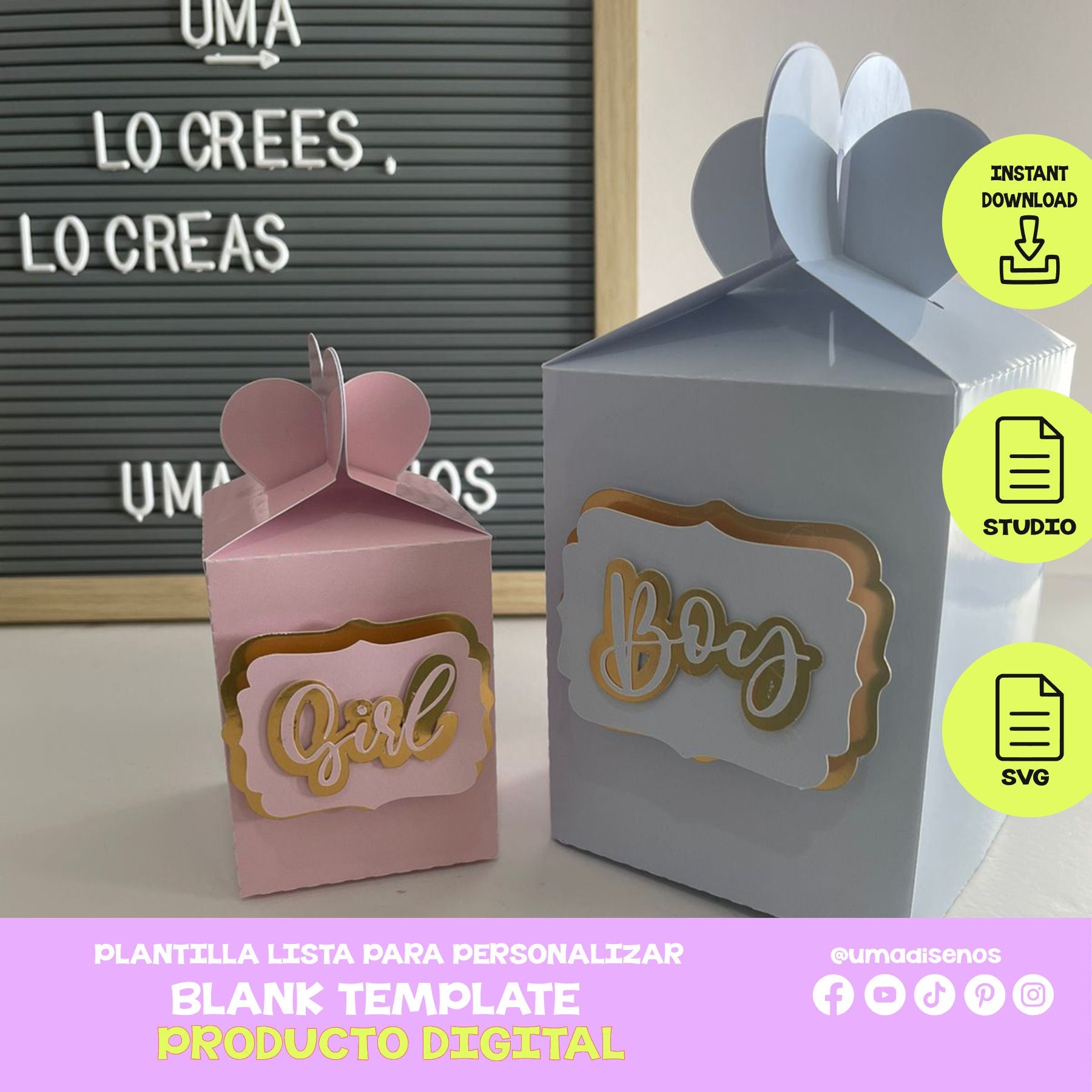 Party Favors Box Template 2 Sizes SVG Cut Files Party Favor Box DIY ...