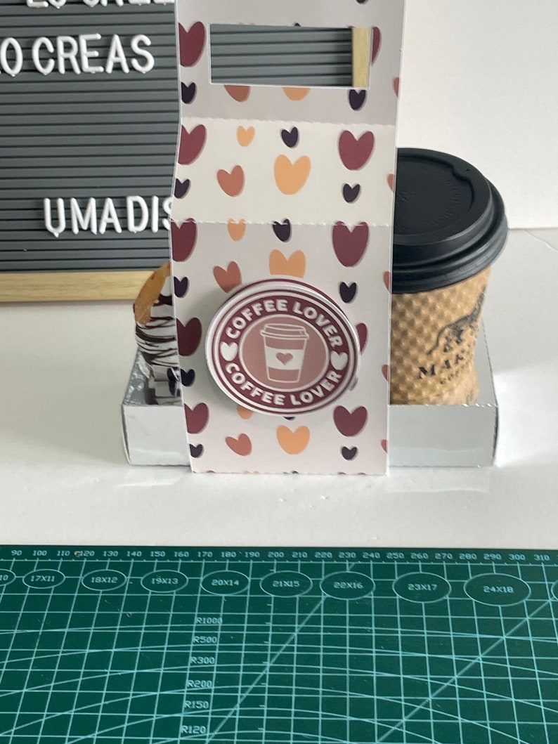 Coffee & Donut Dome Cup Holder Template – SVG Studio Cut File – DIY ...