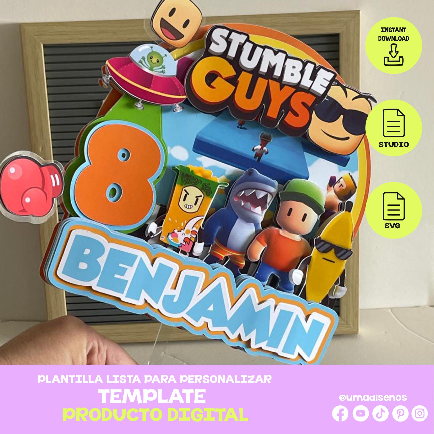 Stumble Guys Cake Topper SVG Layer Template | Cake Topper Stumble Guys ...