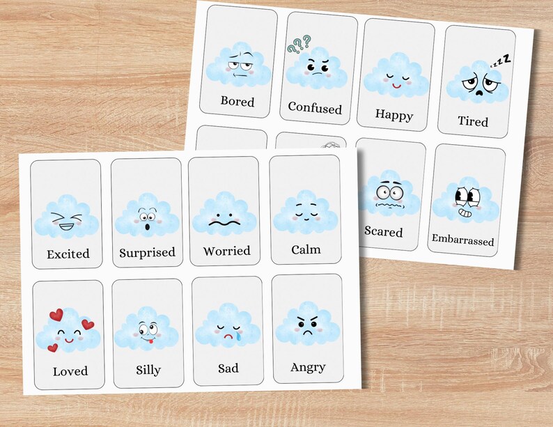 Emotion Flashcards for Kids, Feelings Cards, Social Emotional Learning ...