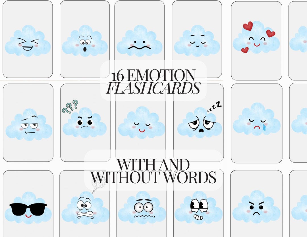 Emotion Flashcards for Kids, Feelings Cards, Social Emotional Learning ...