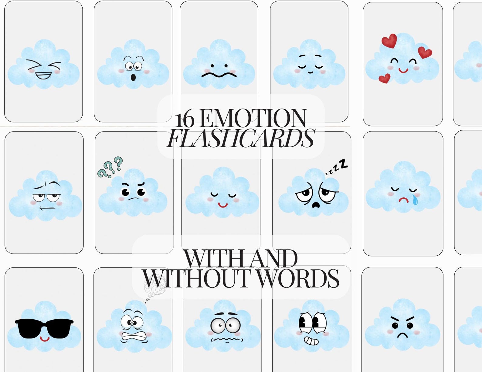 Emotion Flashcards for Kids, Feelings Cards, Social Emotional Learning ...