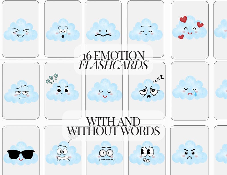 Emotion Flashcards for Kids, Feelings Cards, Social Emotional Learning ...