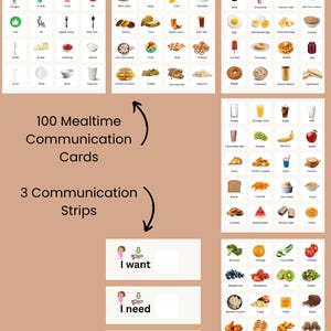 100 Printable PECS Mealtime Communication Cards, Autism Communication ...