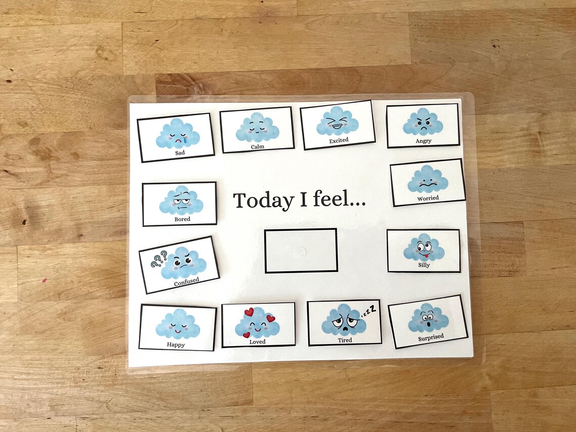 Kids Feelings Chart, Set of 2 Feelings Posters, Printable Velcro ...