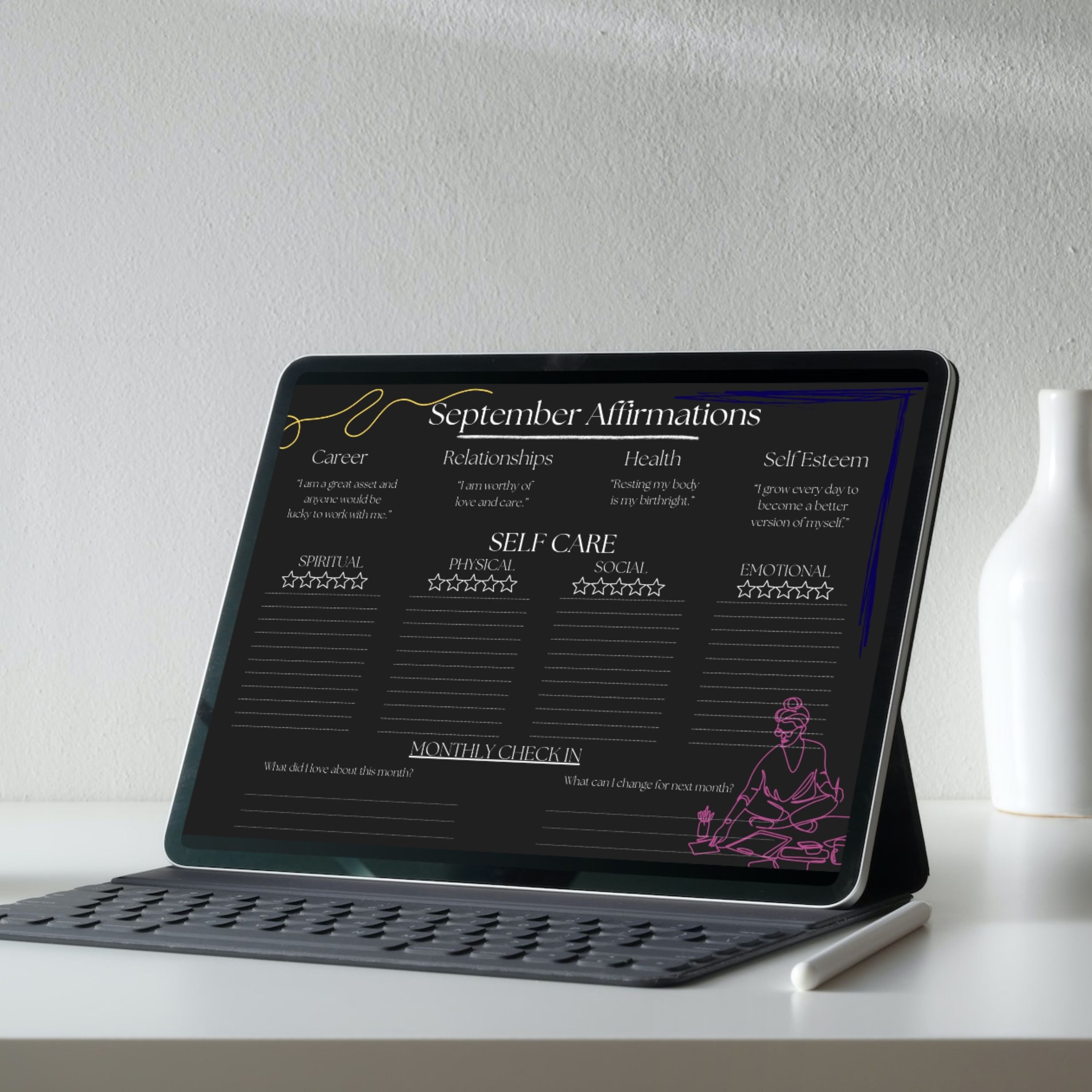 Self Affirmation Digital Calendar 2023-2024| Self Care| Manifestion ...