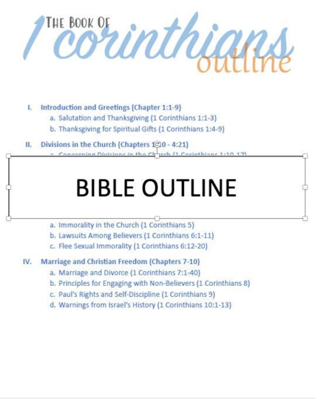 Comprehensive Bible Outline With References - Etsy