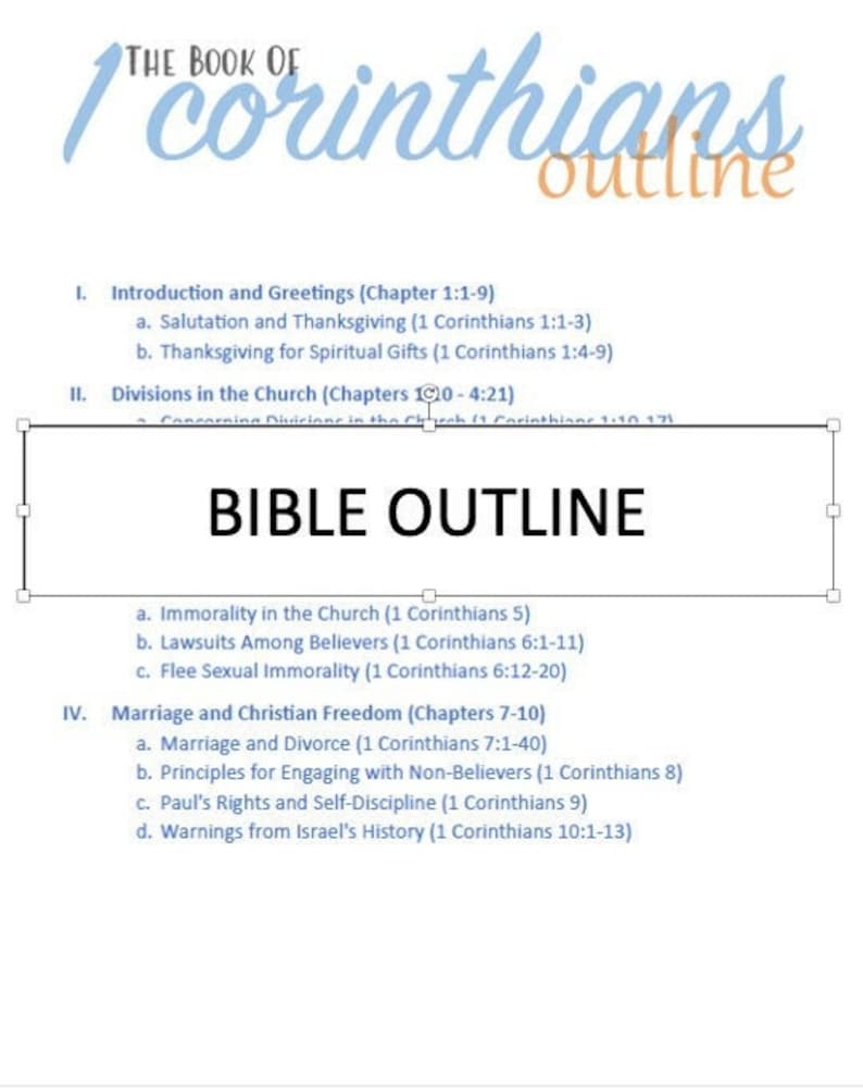 Comprehensive Bible Outline With References - Etsy