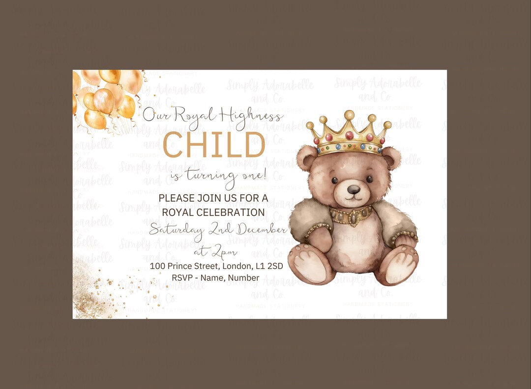 Our Royal Highness Birthday Invitation - Etsy