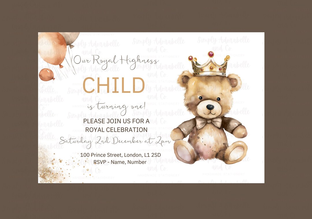 Our Royal Highness Birthday Invitation - Etsy