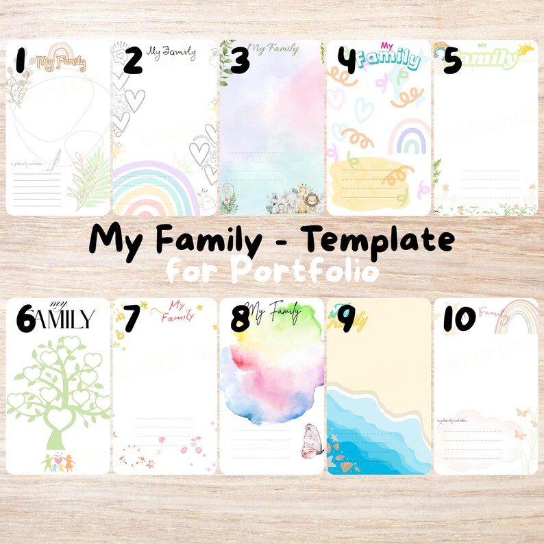 No. 10 / My Family - Printable PDF Template for Preschool Portfolio - Etsy