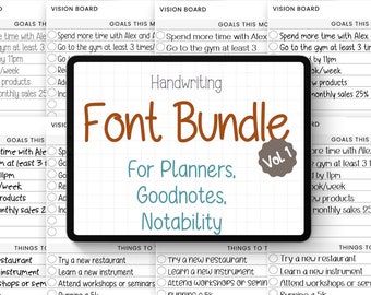 30 Font Bundle Handwritten Font Goodnotes Simple Font Study Digital ...