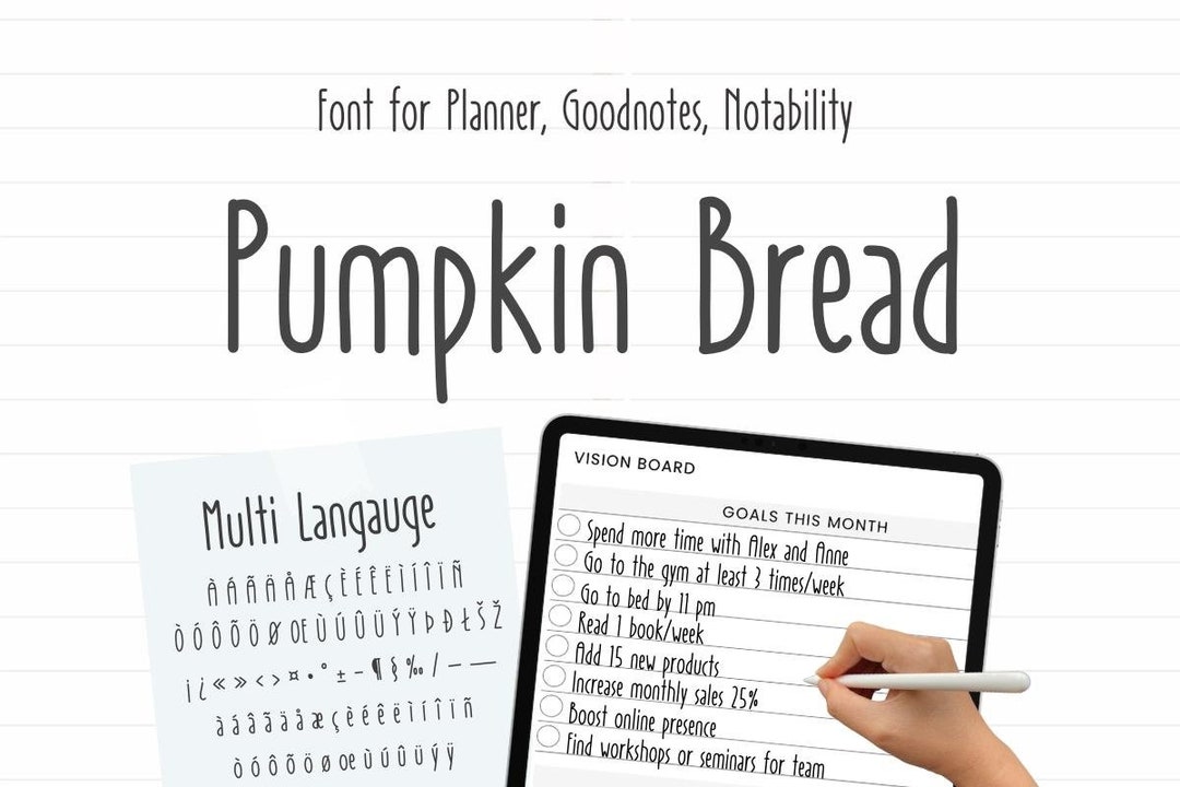 Handwritten Font Goodnotes Simple Font Study Digital Note Cute Font ...