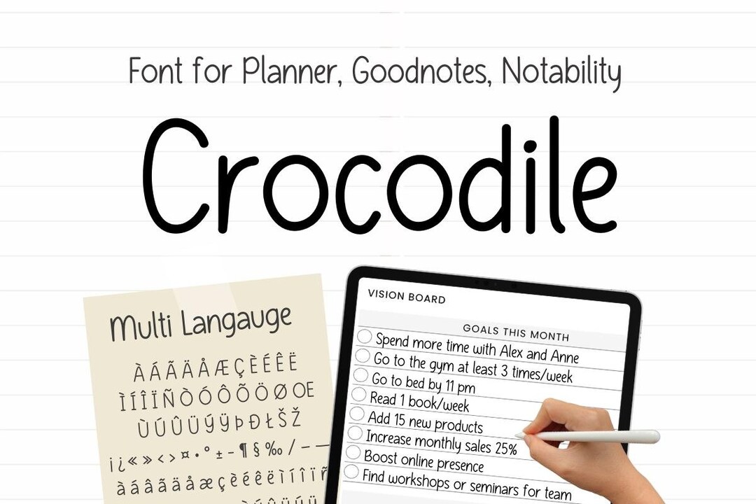 Handwritten Font Goodnotes Simple Font Study Digital Note Cute Font ...