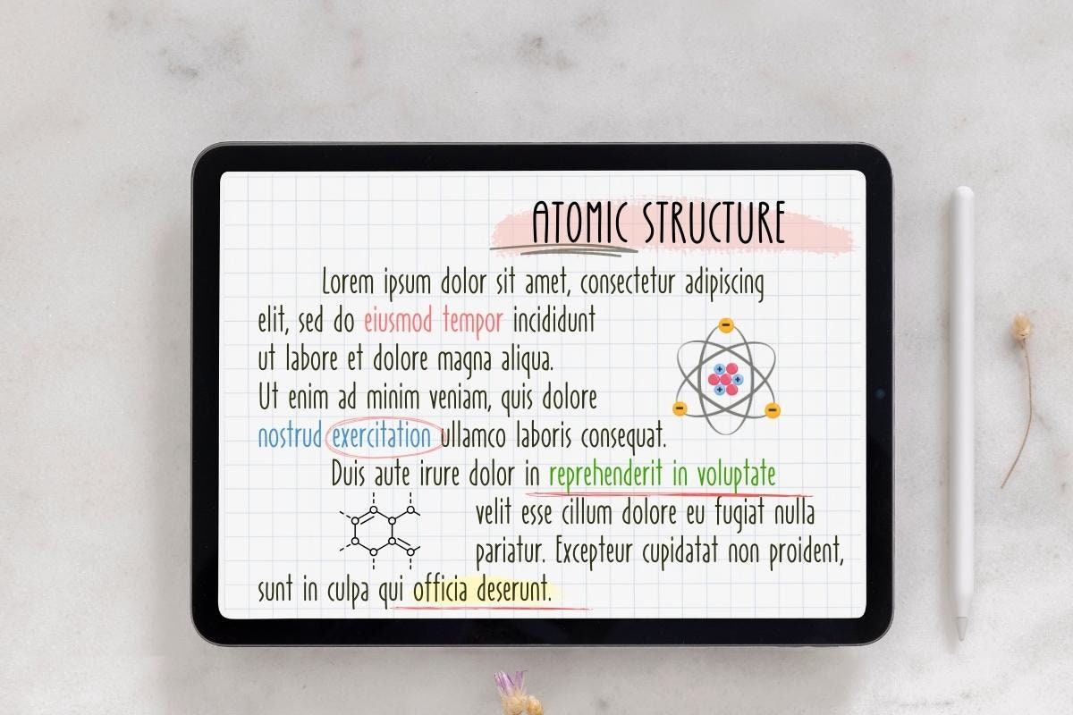 Handwritten Font Goodnotes Simple Font Study Digital Note Cute - Etsy