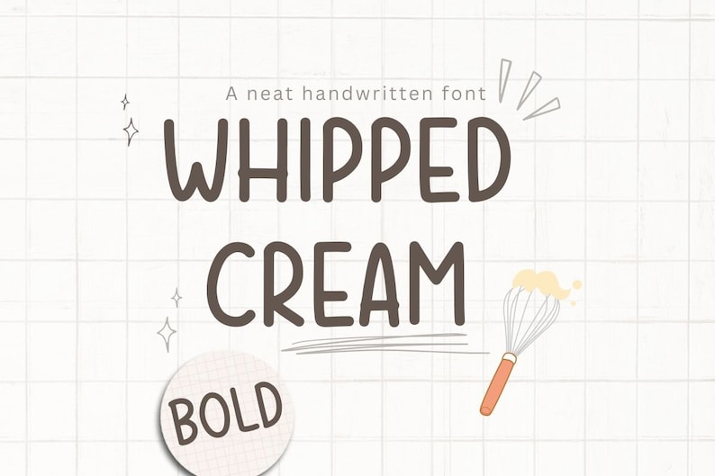 Whipped Cream Bold Font: Handwritten Style (TTF & OTF) - Etsy