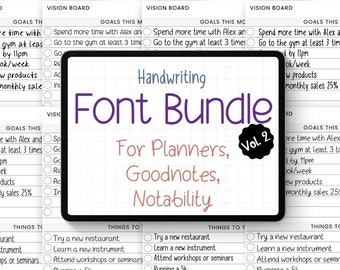 Font Bundle Handwritten Font Goodnotes Simple Font Study Digital Note ...