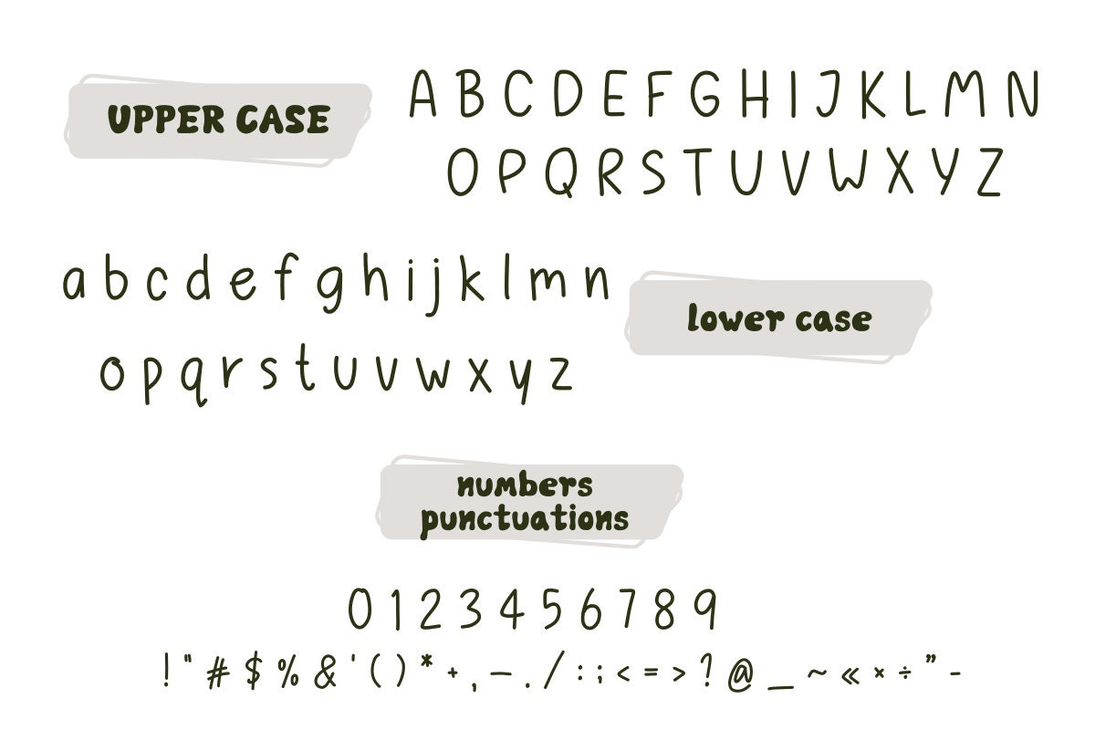 Handwritten Font Goodnotes Simple Font Study Digital Note Cute Font ...