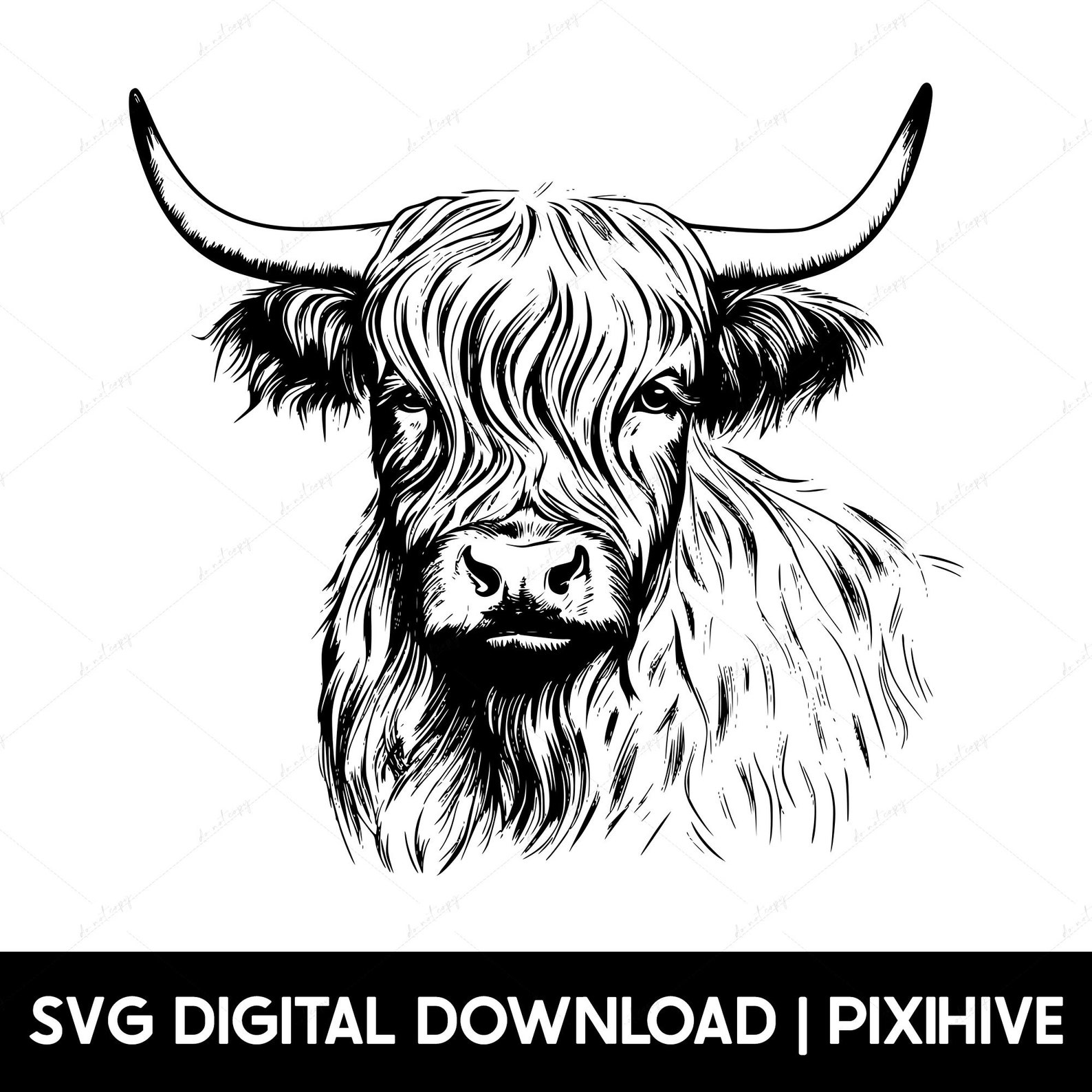 Highland Cow SVG, Highland Cow PNG, Highland Cow Vector Clipart, Farm ...