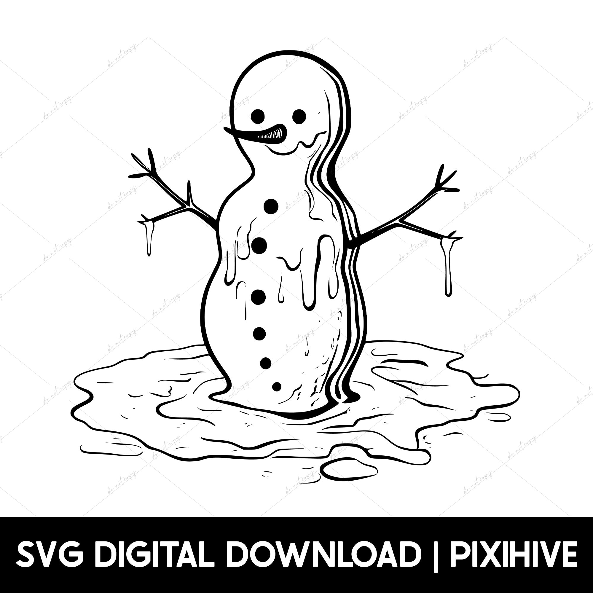 Melting Snowman SVG, Snowman Face SVG, Snowman PNG, Winter Snowman ...