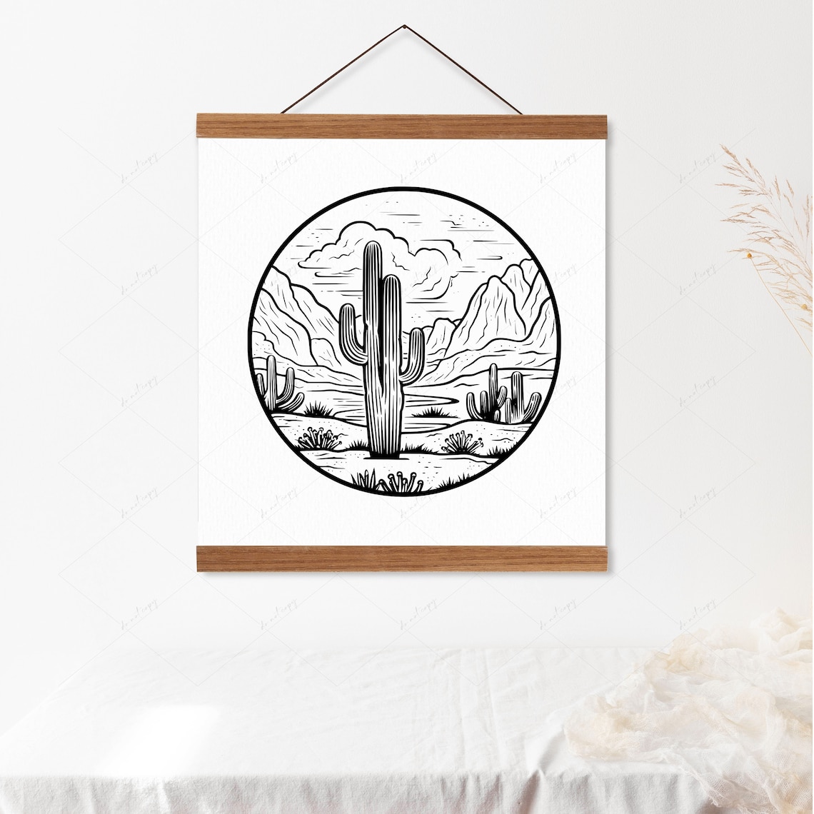 Boho Cactus SVG File, Succulent SVG, Cactus Clipart, Desert Scene SVG ...