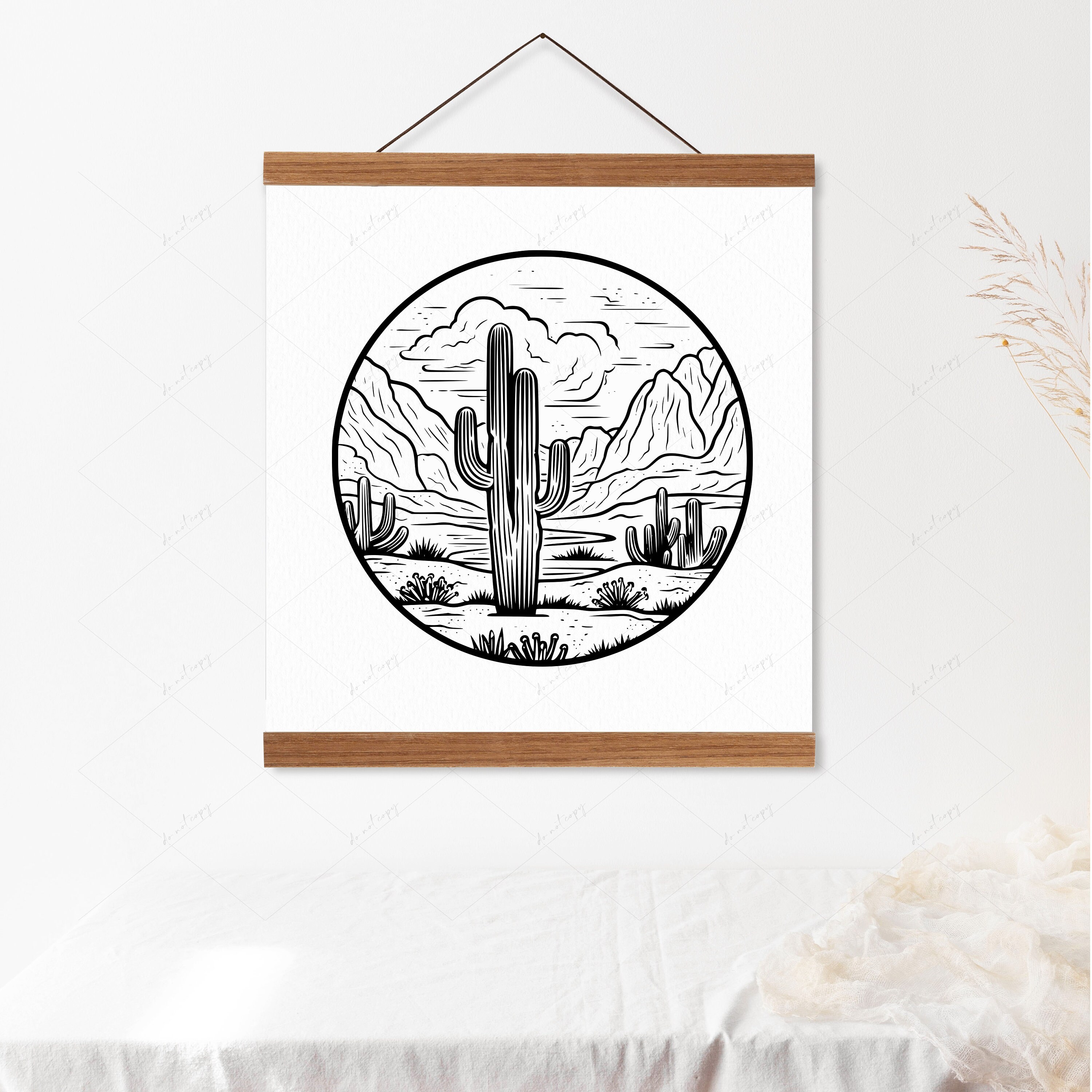 Boho Cactus SVG File, Succulent SVG, Cactus Clipart, Desert Scene SVG ...
