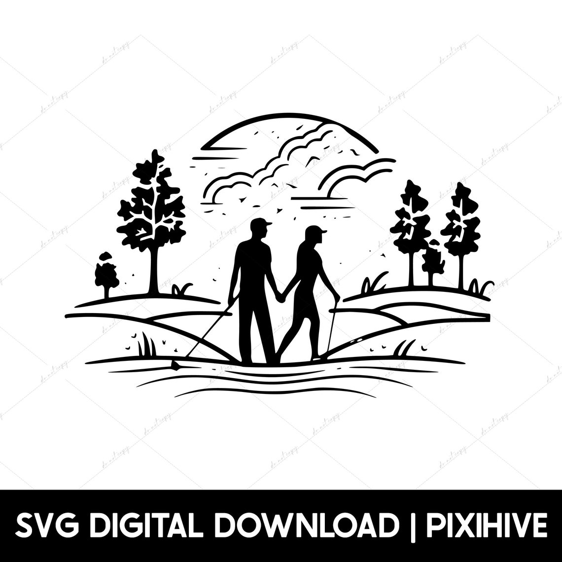 Golf SVG, Couple Golfing SVG, Personalized Golf Gifts, Golf Cart Decals ...