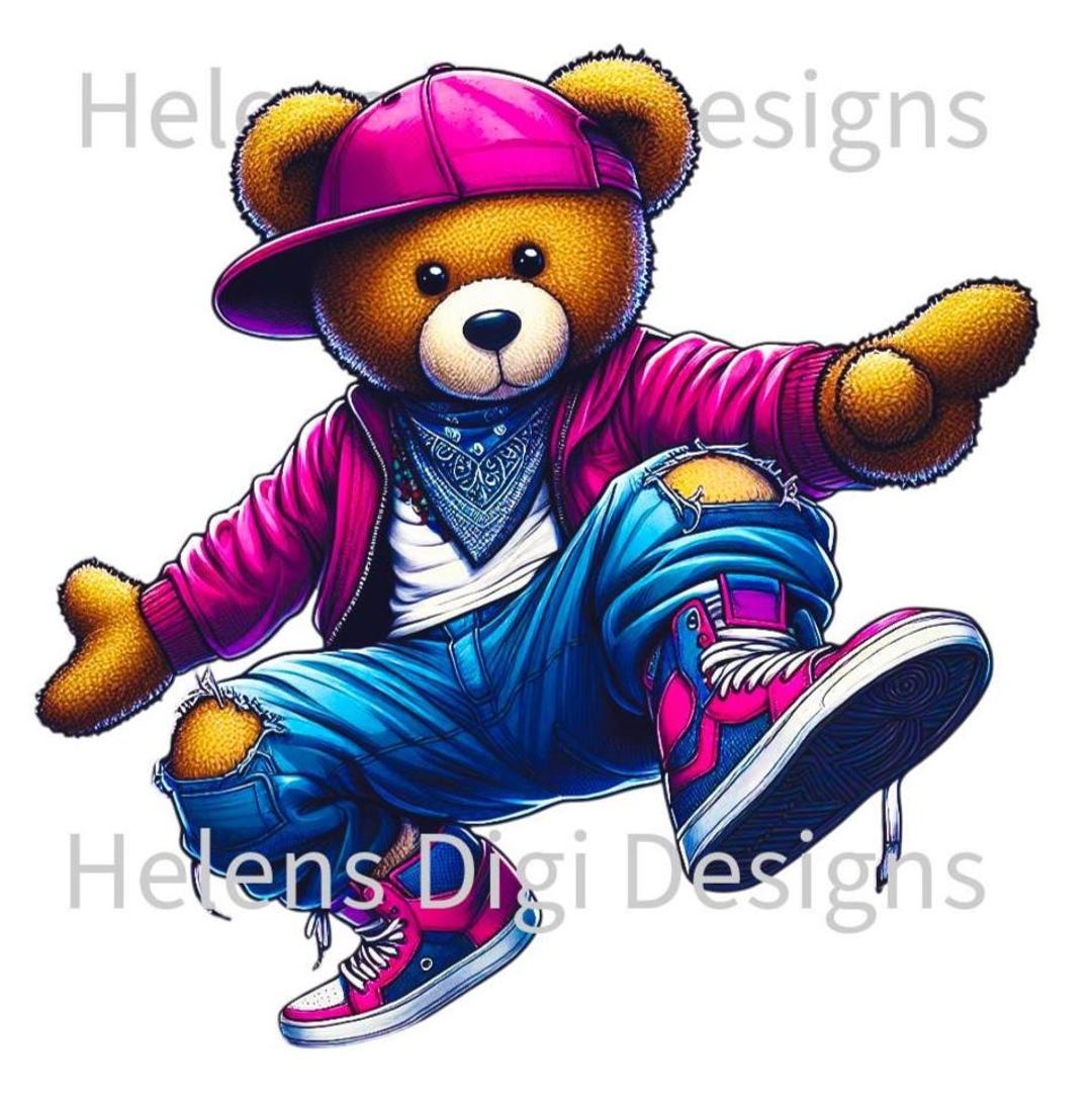 Breakdance Bear Design PNG, Hip Hop Teddy Bear With Graffiti, Street ...