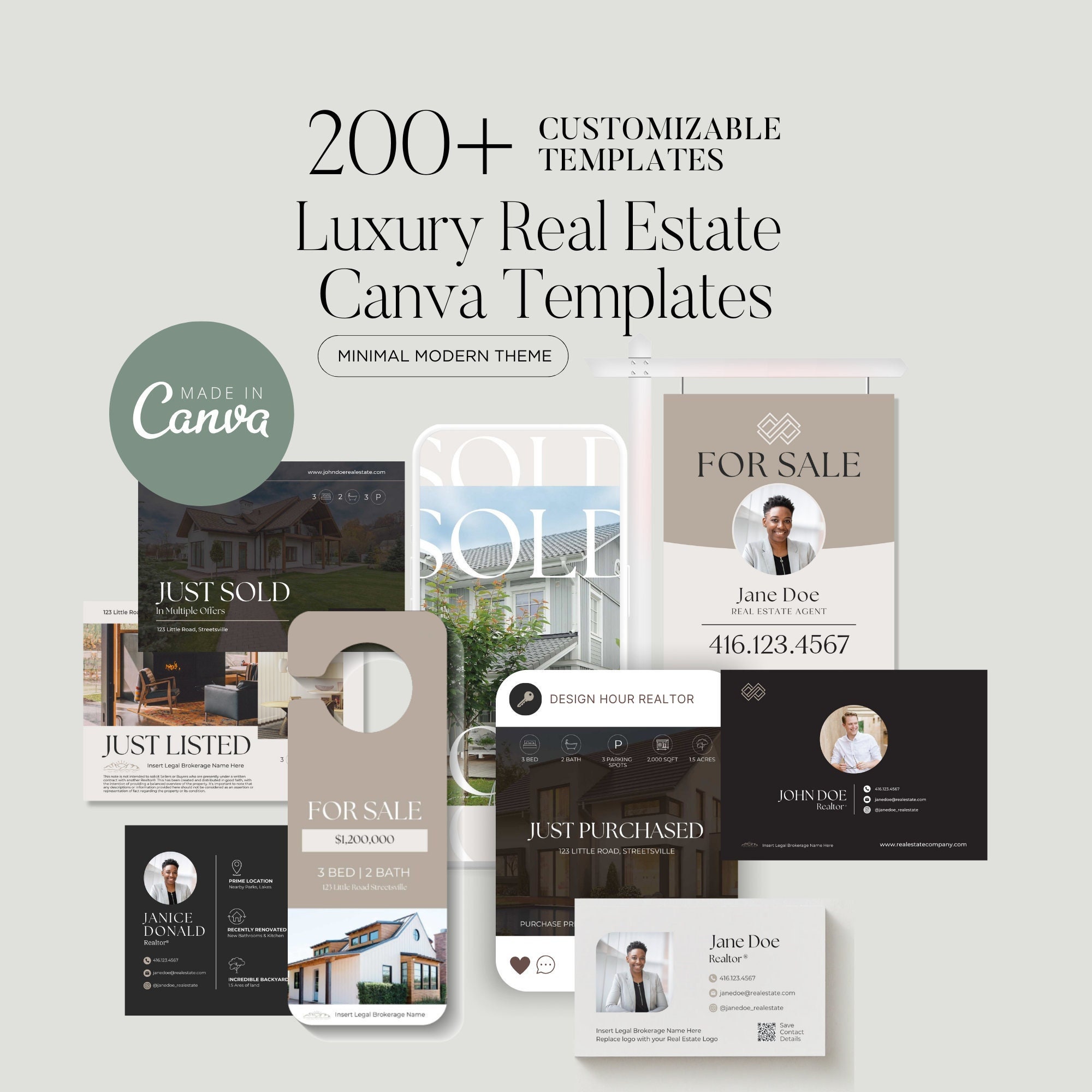 200+ Real Estate Templates for Realtor Social Media Canva Template ...