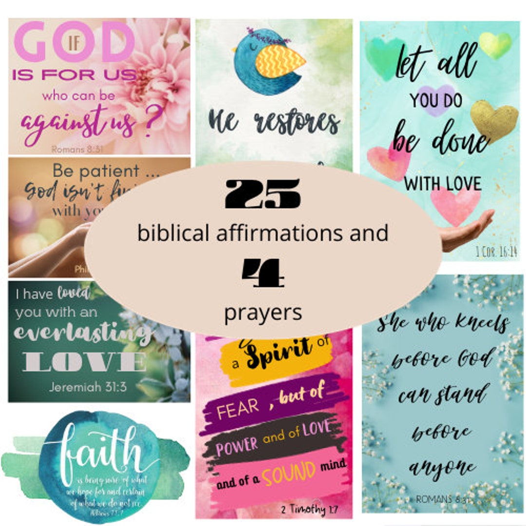 Biblical Affirmations & Prayers Set: Find Strength in God's Word - Etsy