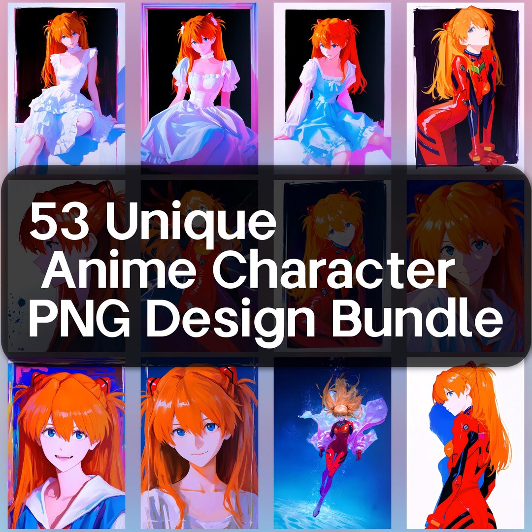 Asuka Langley Anime PNG Bundle: High-resolution Designs (digital ...