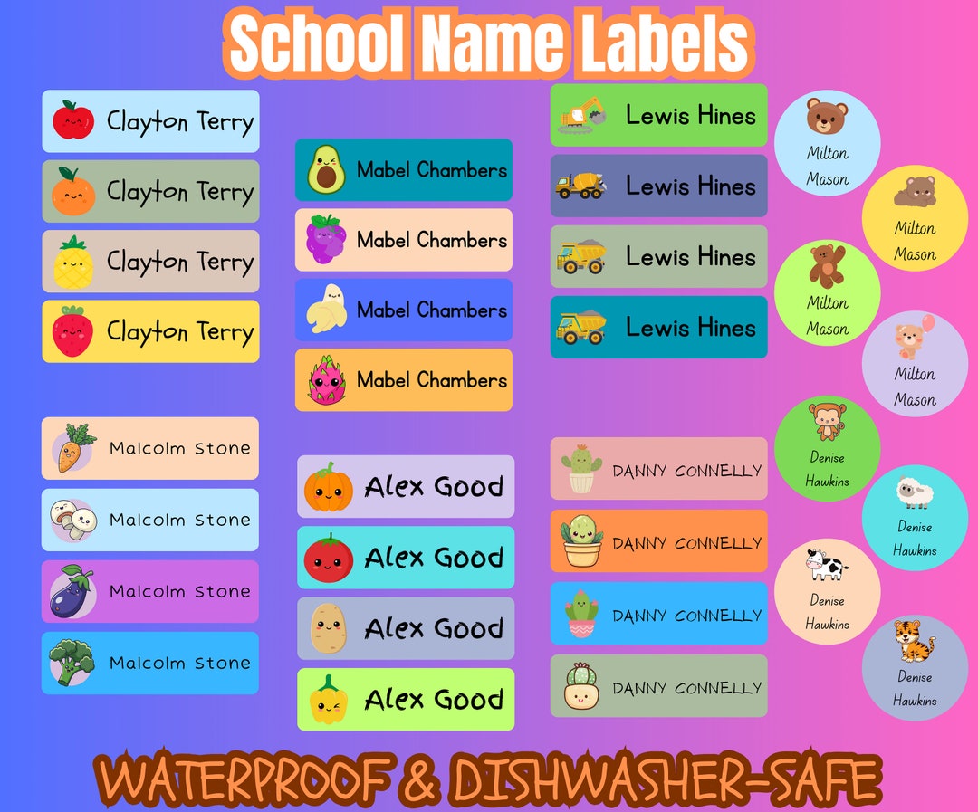 Custom Daycare Name Labels Preschool Labels Custom Waterproof Stickers ...