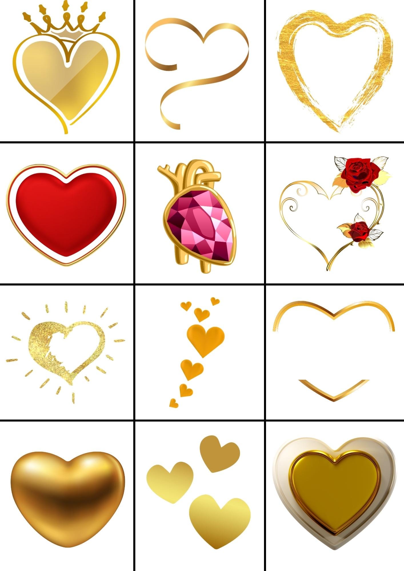 108 Heart Design Bundle SVG, Png, Eps, DXF, JPG Valentine's Day, Craft ...