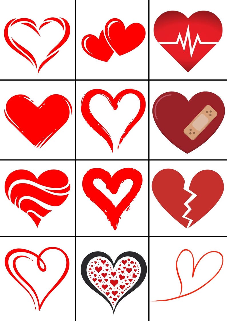 108 Heart Design Bundle | SVG, Png, Eps, DXF, JPG | Valentine's Day ...