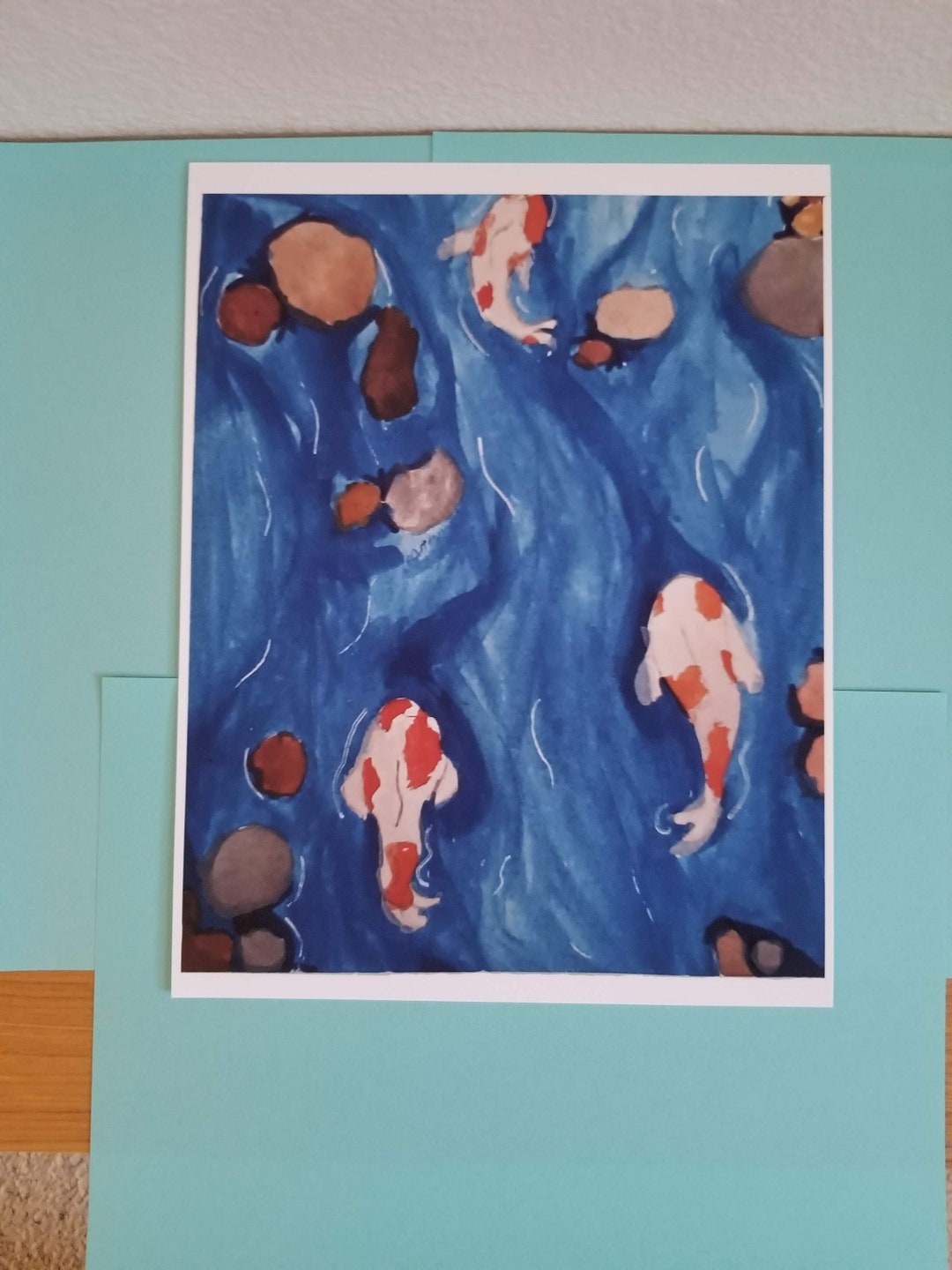 Big Art Print.koi Fish Swimming Art Print. Art Prints. Wall Decor ...