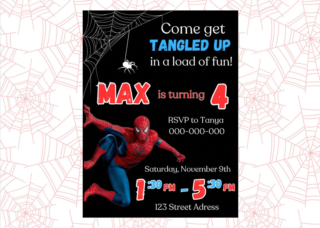 Spider-man Invite - Etsy