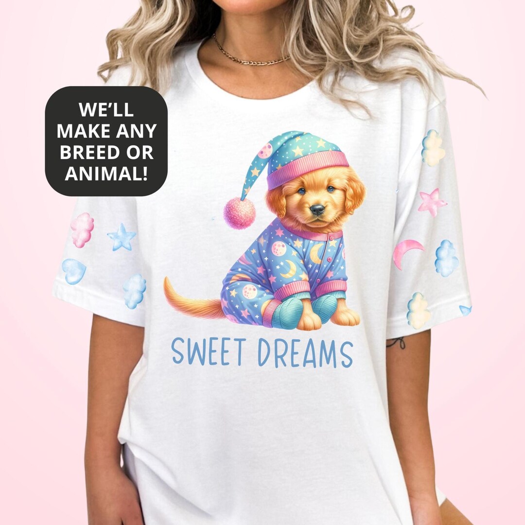 Golden Retriever Nightgown for Women With a Cute Puppy Sleepshirt for ...
