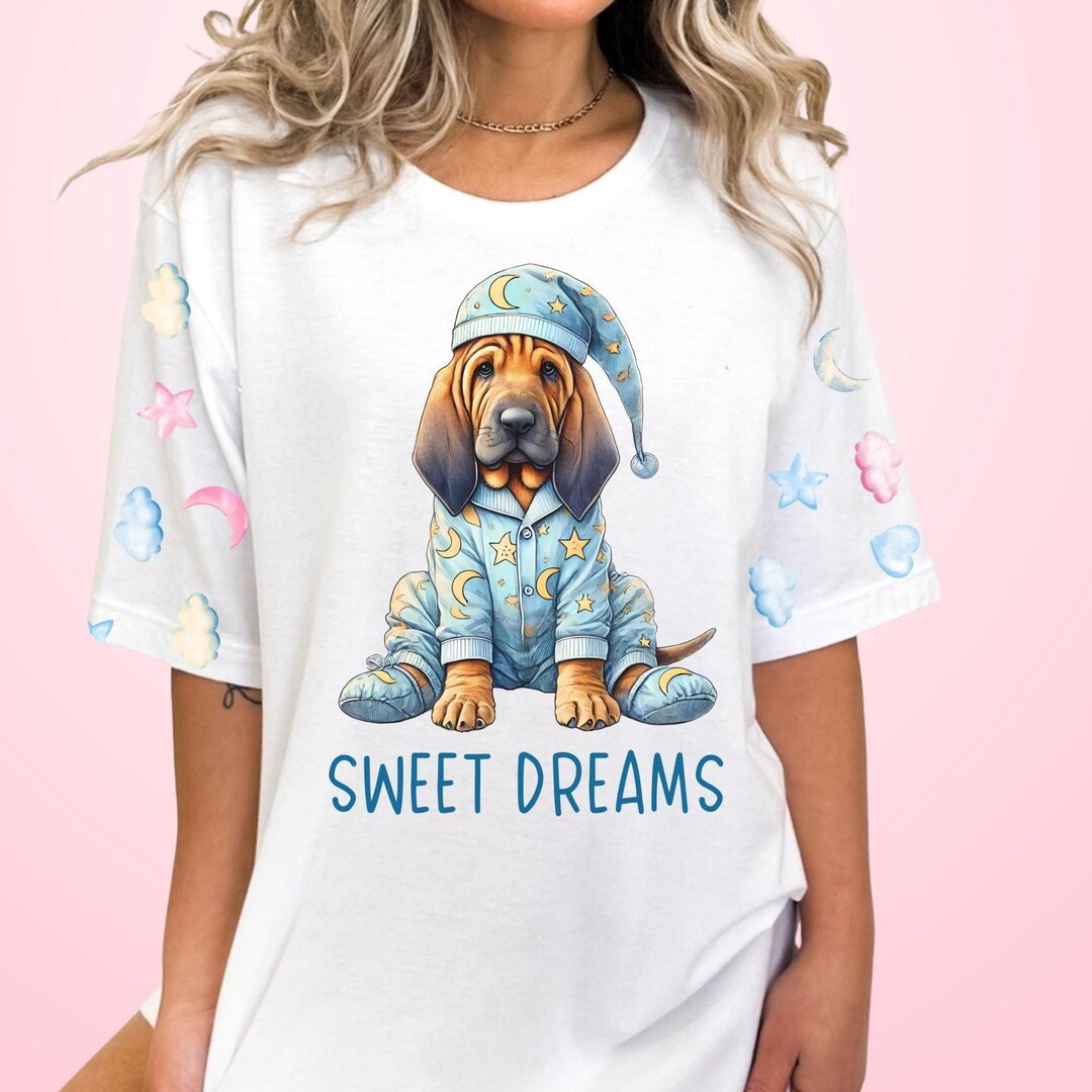 Bloodhound Nightgown for Women With a Cute Puppy Sleepshirt for Girls ...