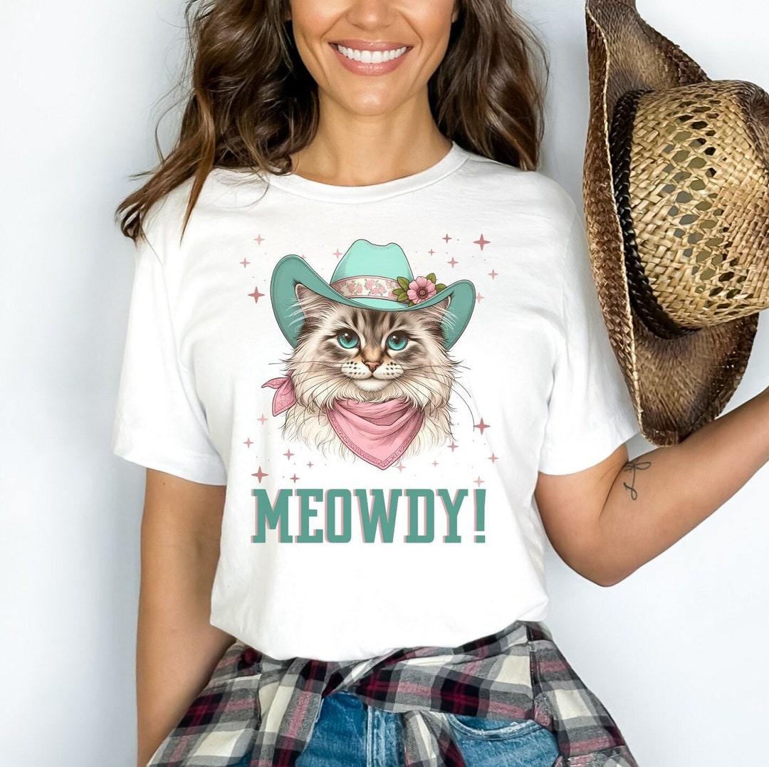 Meowdy Cowgirl Cat Shirt Cute Western Cat Sweatshirt Gift for Cowgirls ...