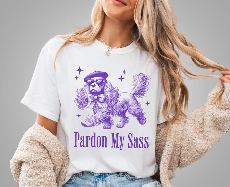 Cocker Spaniel T-shirt Custom Text Funny Trendy Cocker Mom Gift Premium ...