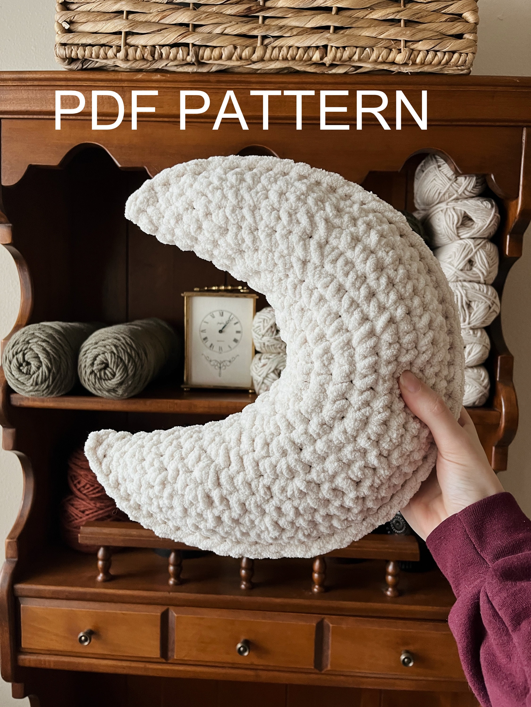 PDF DIGITAL PATTERN, Crochet Crescent Moon Pillow Pattern - Etsy