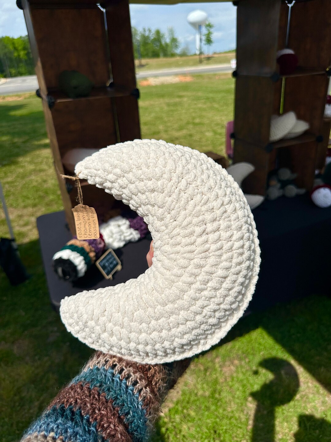 Handmade Crescent Moon Throw Pillow, Crochet Decor, Whimsigoth Witchy ...