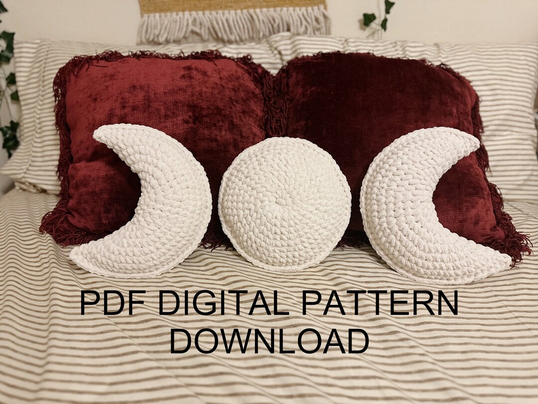 PDF DIGITAL PATTERN Moon Phase Pillow Set, Easy Crochet Room Decor - Etsy