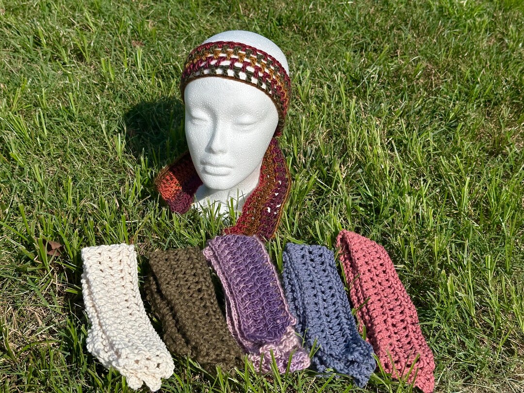 Handmade Whimsi Mesh Head Scarf, Crochet Head Wrap / Headbands, 13 ...